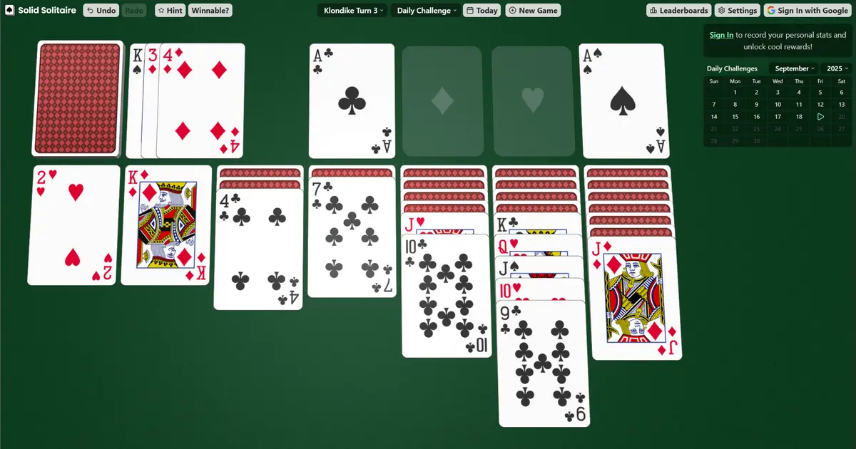 Klondike Turn 3 - Solid Solitaire